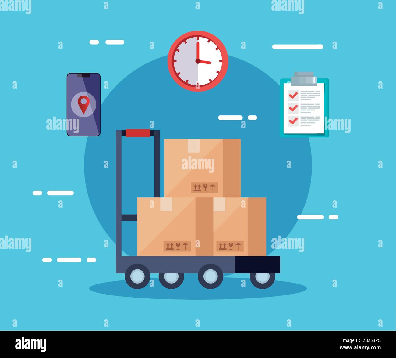 delivery logistic service with boxes and icons Stock Vector Image & Art ...
