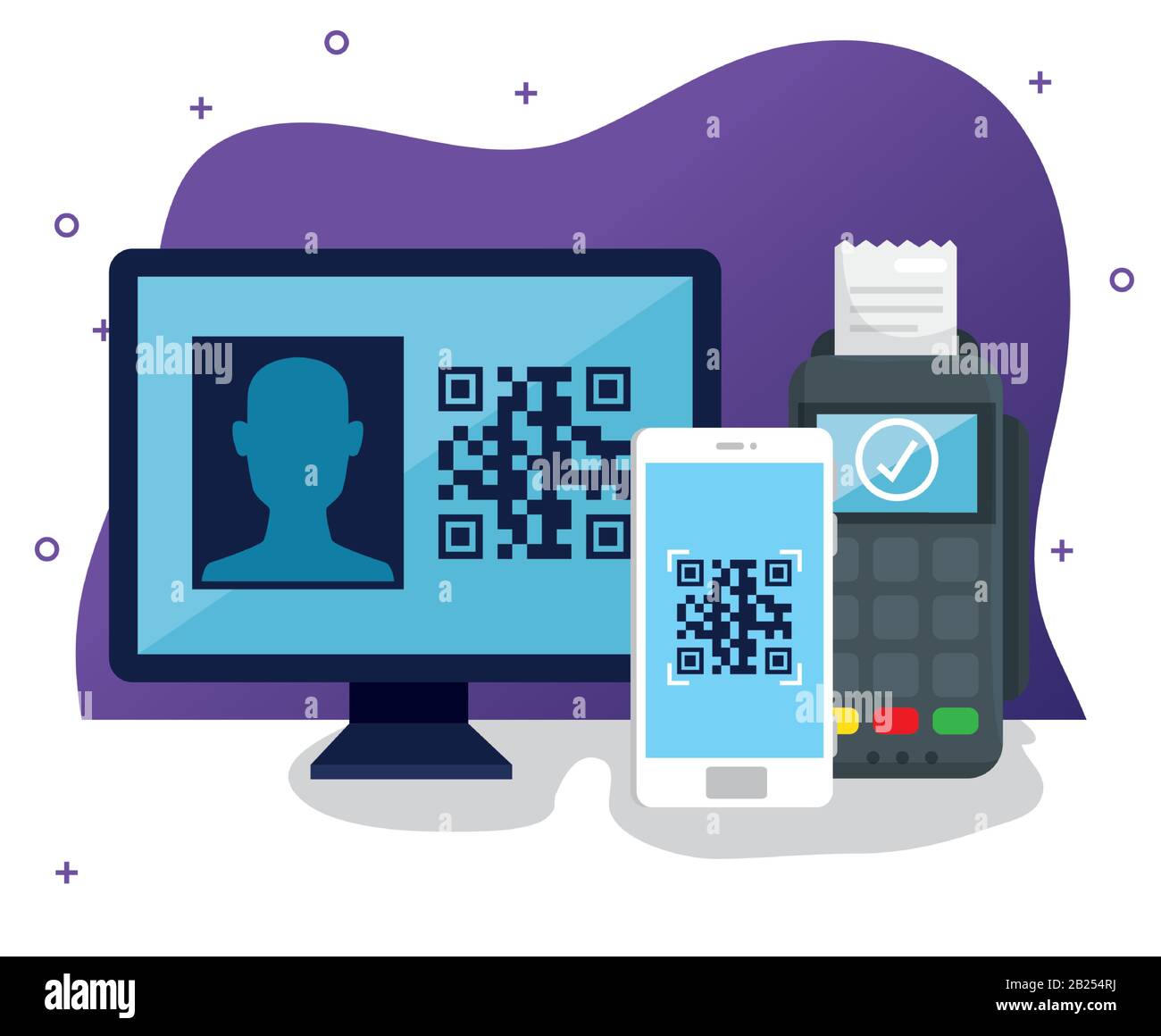 code qr with devices electronics Stock Vector Image & Art - Alamy