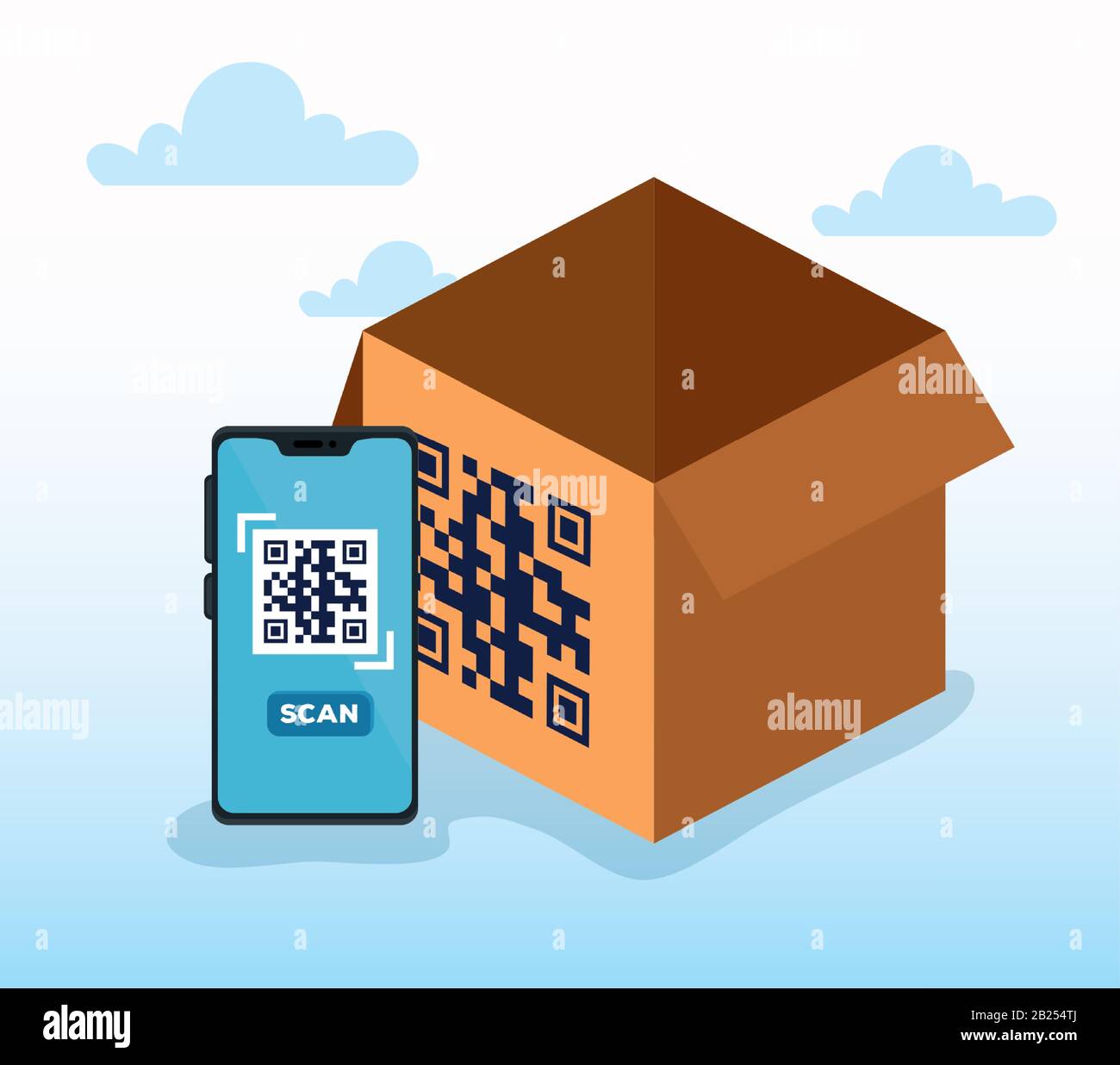 Scan qr code box Stock Vector Images - Alamy