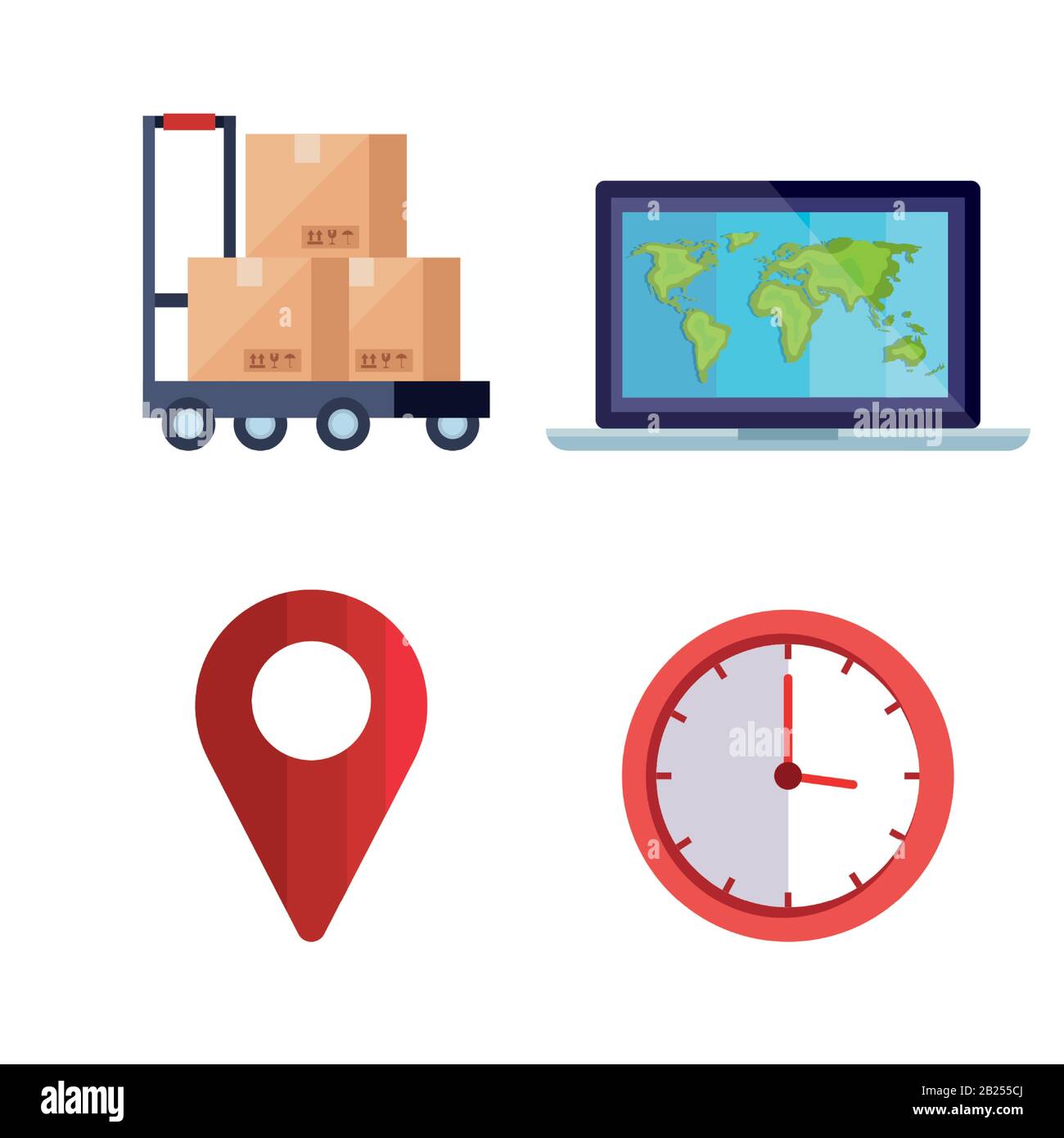 Gps pin delivery box Cut Out Stock Images & Pictures - Alamy