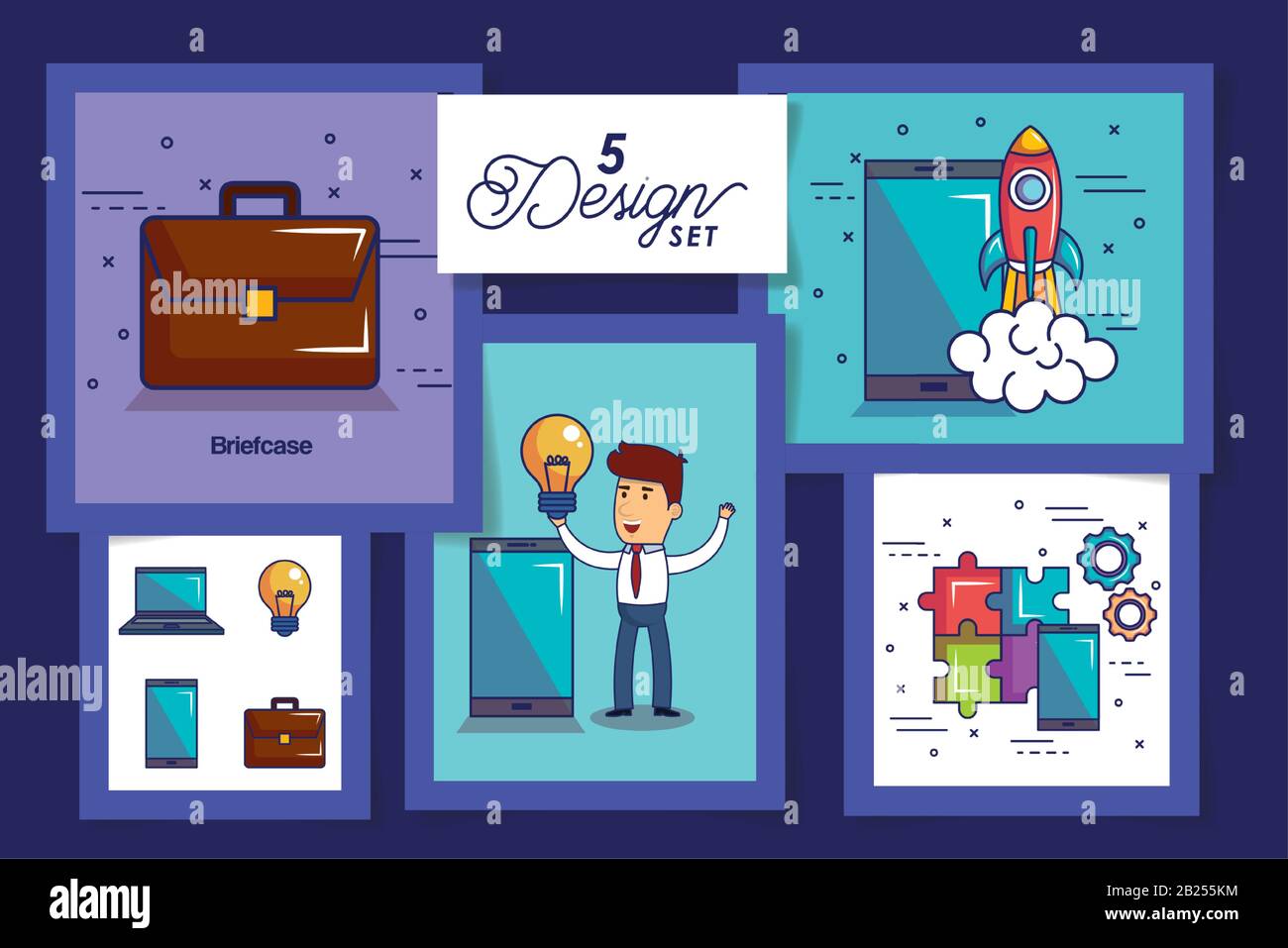 five designs of startup business icons Stock Vector Image & Art - Alamy