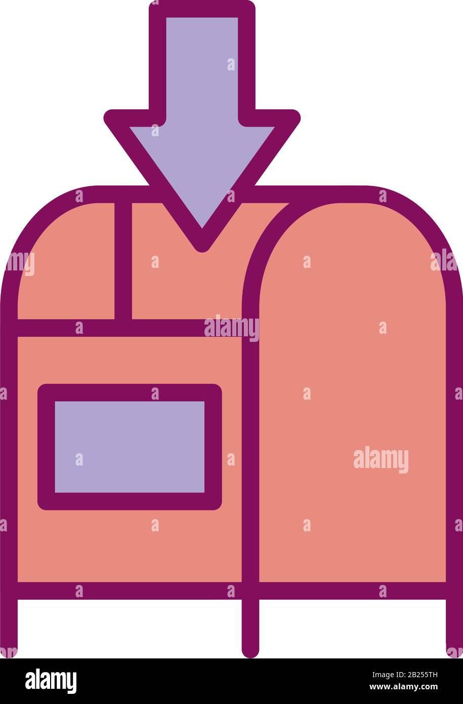 Isolated mailbox with arrow line and fill style icon vector design ...