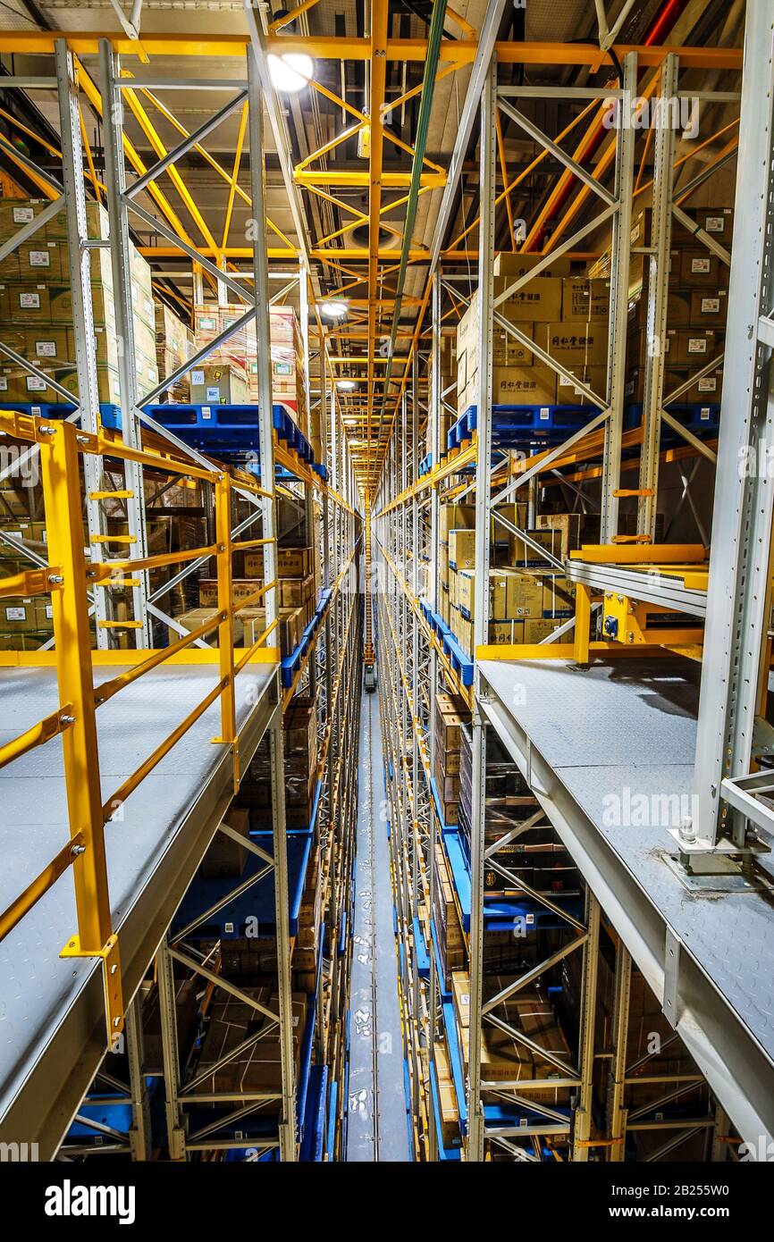 BEIJING, CHINA - JUNE 03, 2019: Modern automation of warehouse ...