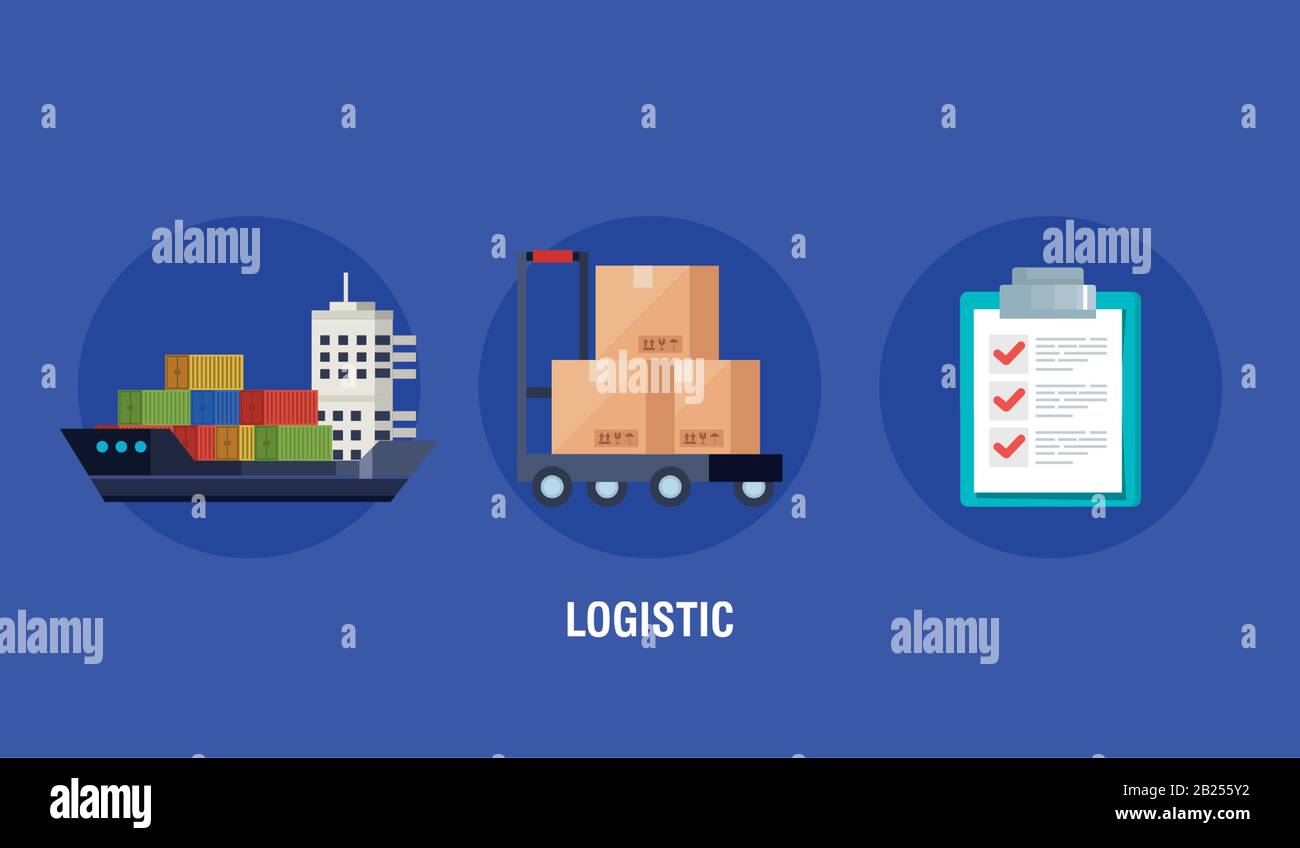 poster of delivery logistic service with icons Stock Vector Image & Art ...