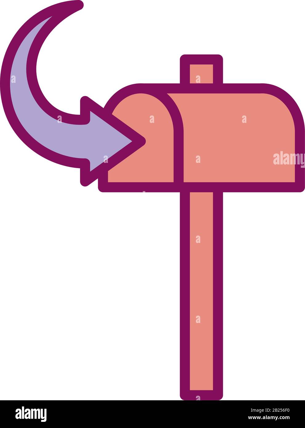 Isolated mailbox with arrow line and fill style icon vector design ...