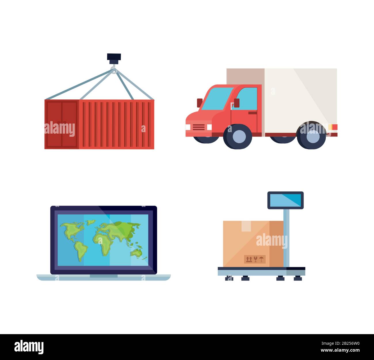 set of delivery logistic service icons Stock Vector Image & Art - Alamy