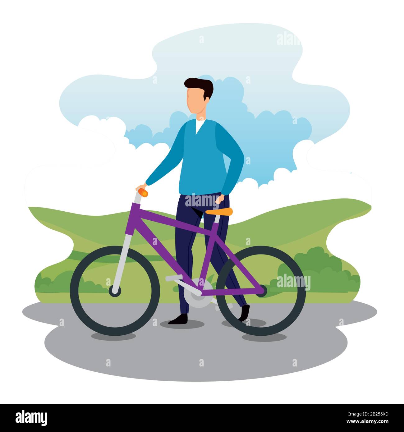 Person avatar in bicycle Stock Vector Images - Alamy