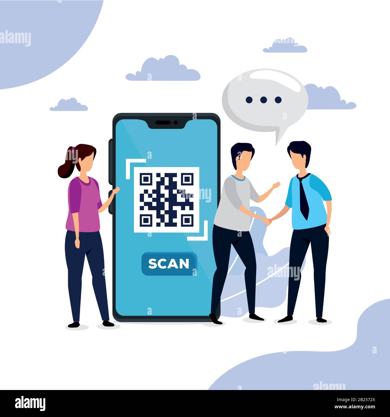 People scan qr code Stock Vector Images - Alamy