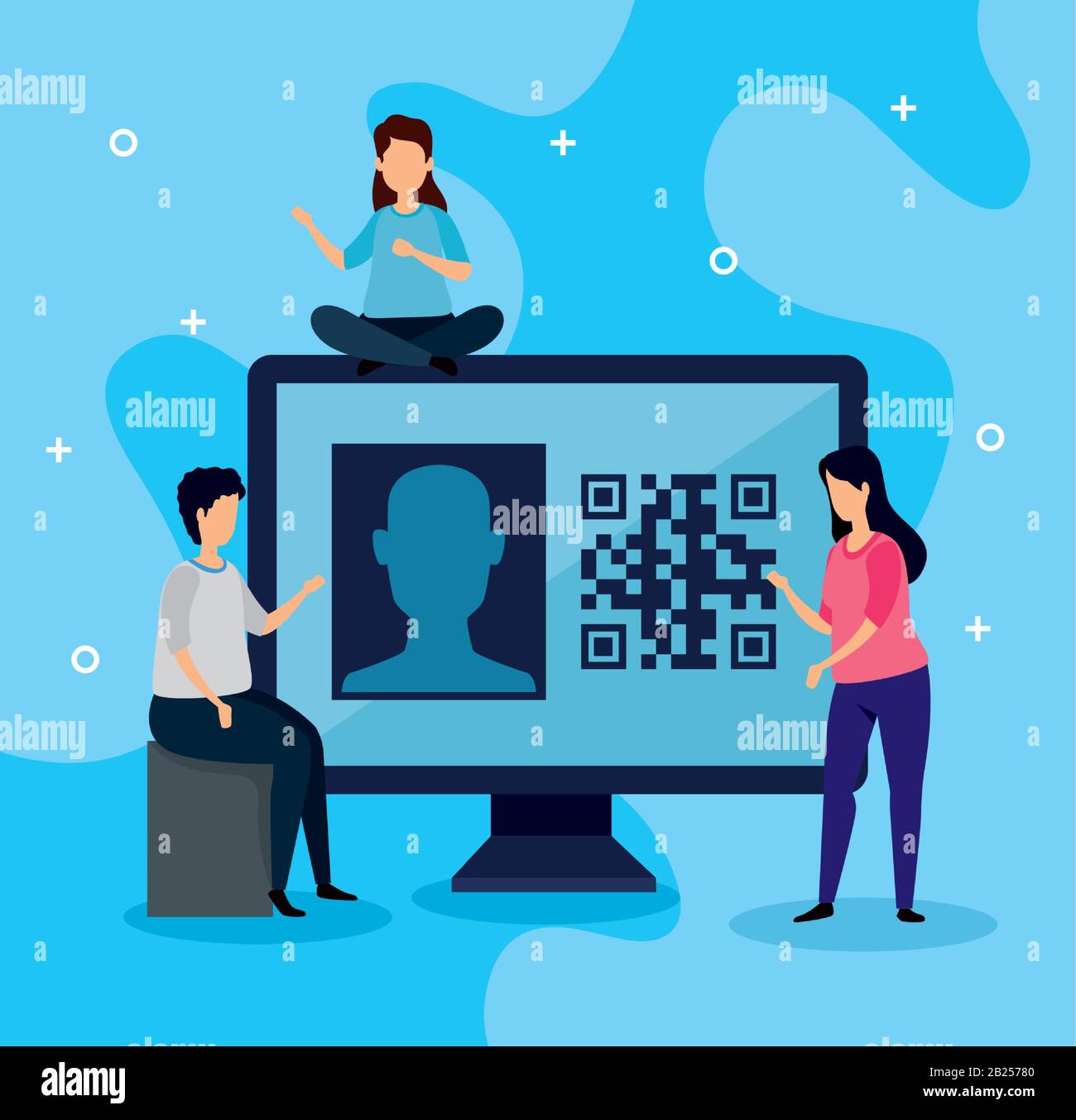 People scan qr code Stock Vector Images - Alamy