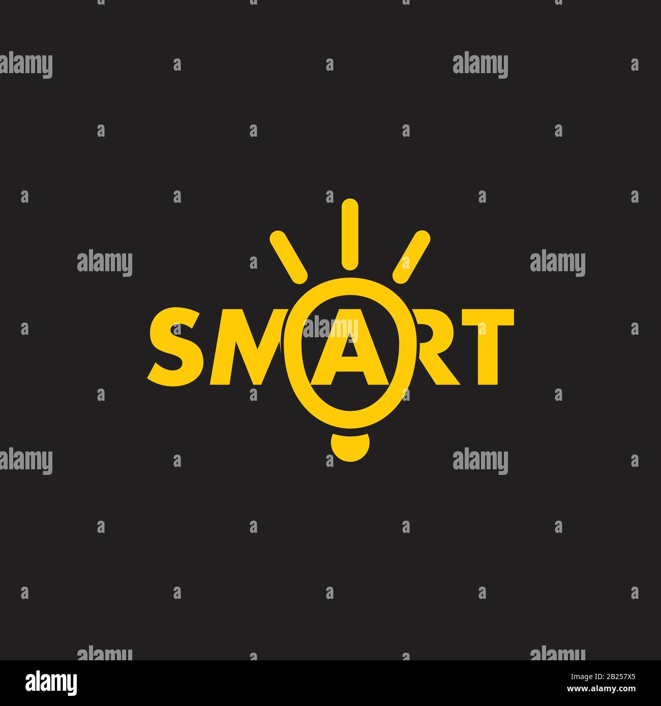 smart light bulb text logo vector Stock Vector Image & Art - Alamy