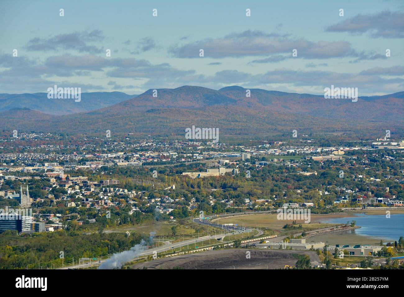 View of Quebec City as seen from above, Ville de Quebec, Quebec City ...