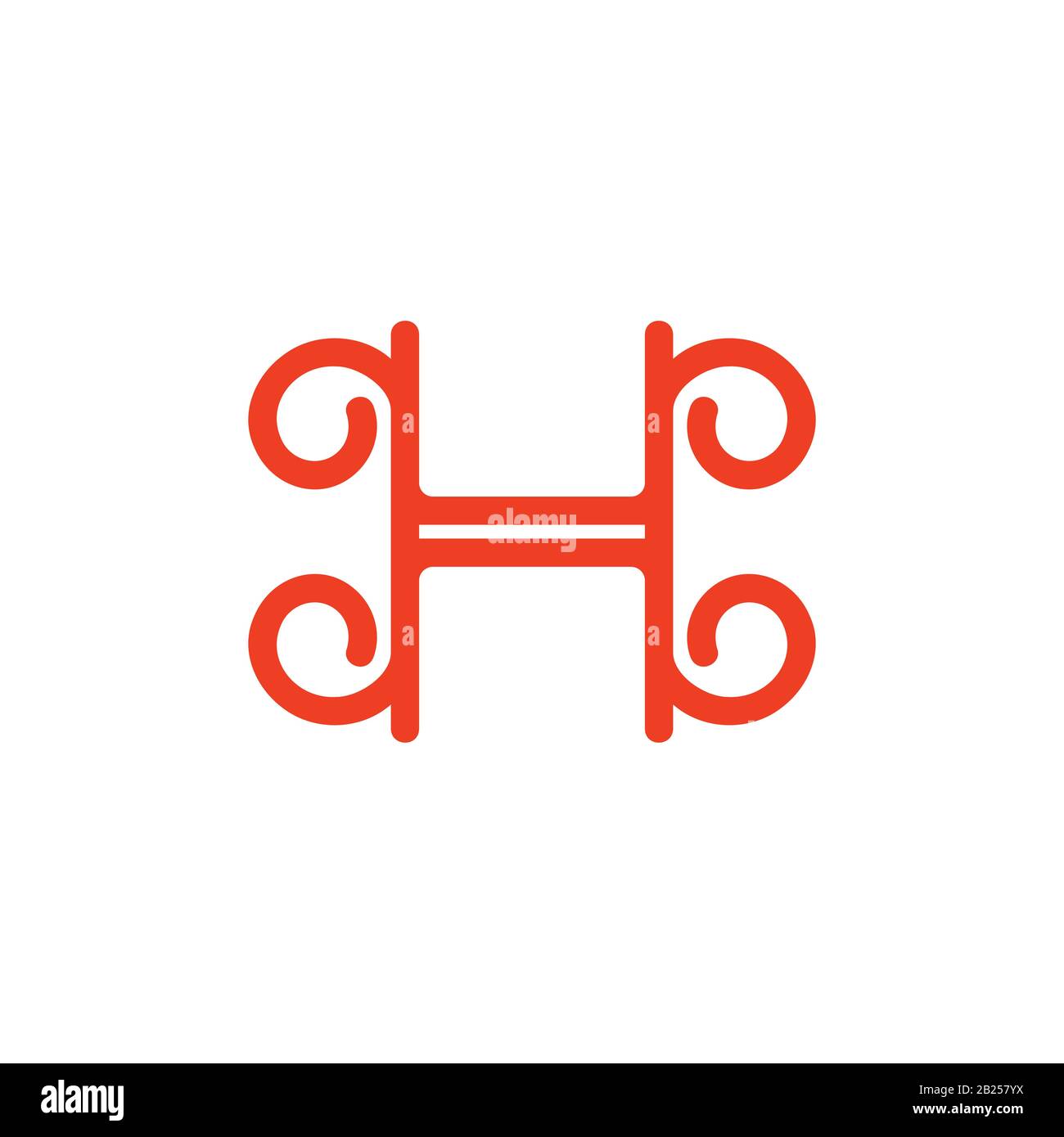 letter h line curl simple logo vector Stock Vector Image & Art - Alamy