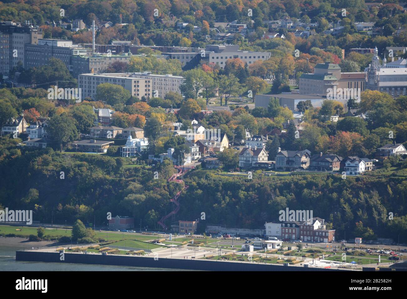 View of Quebec City as seen from above, Ville de Quebec, Quebec City ...