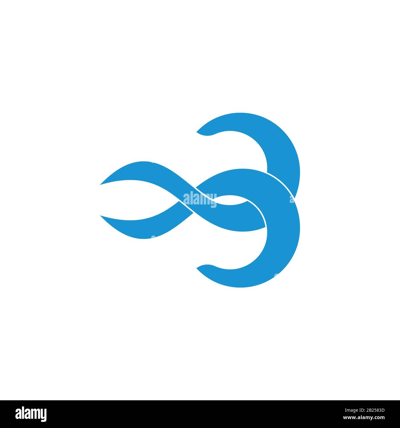 letter b simple linked ribbon shape logo vector Stock Vector Image ...