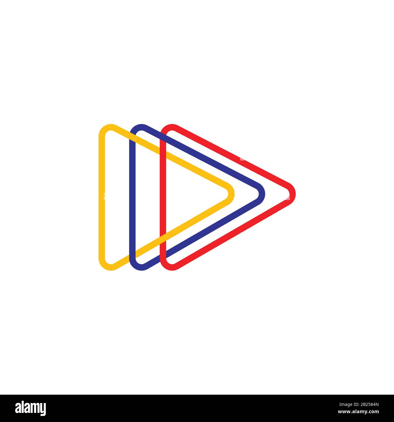 triangle line linked overlapping logo vector Stock Vector Image & Art ...