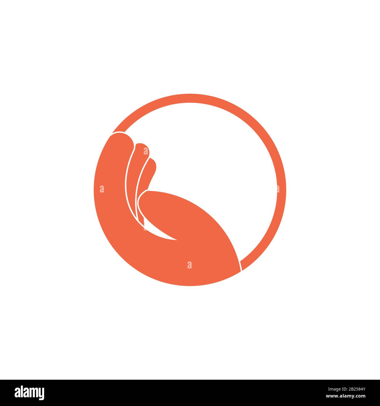 simple lay hand circle geometric care symbol vector Stock Vector Image ...