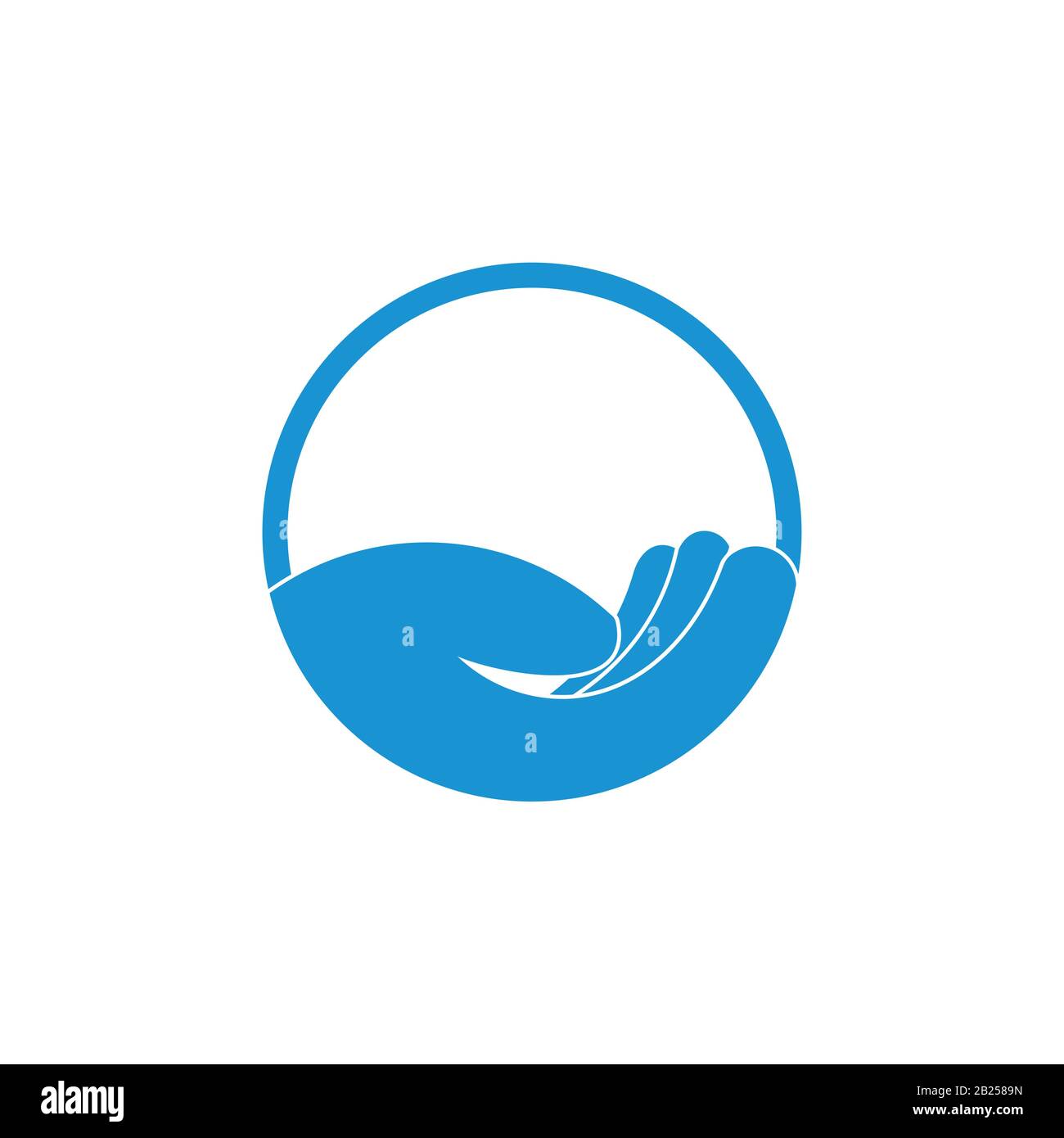 simple lay hand circle geometric care symbol vector Stock Vector Image ...