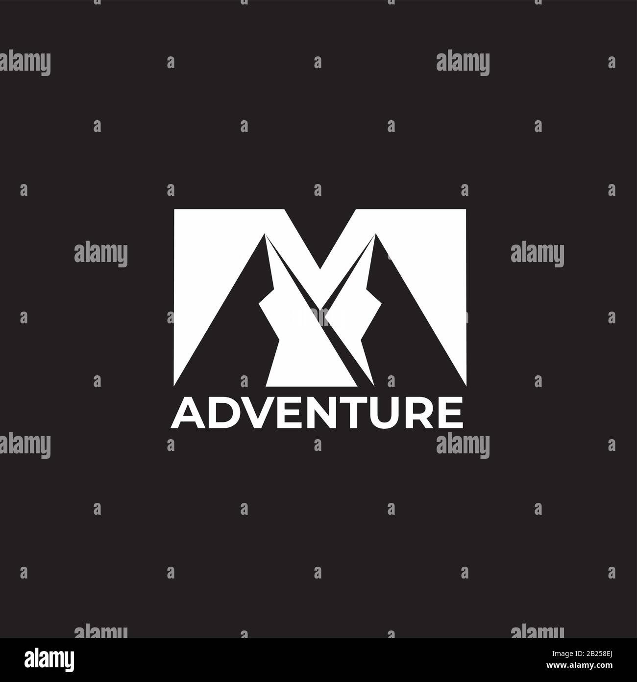 letter my adventure mountain symbol geometric logo vector Stock Vector ...