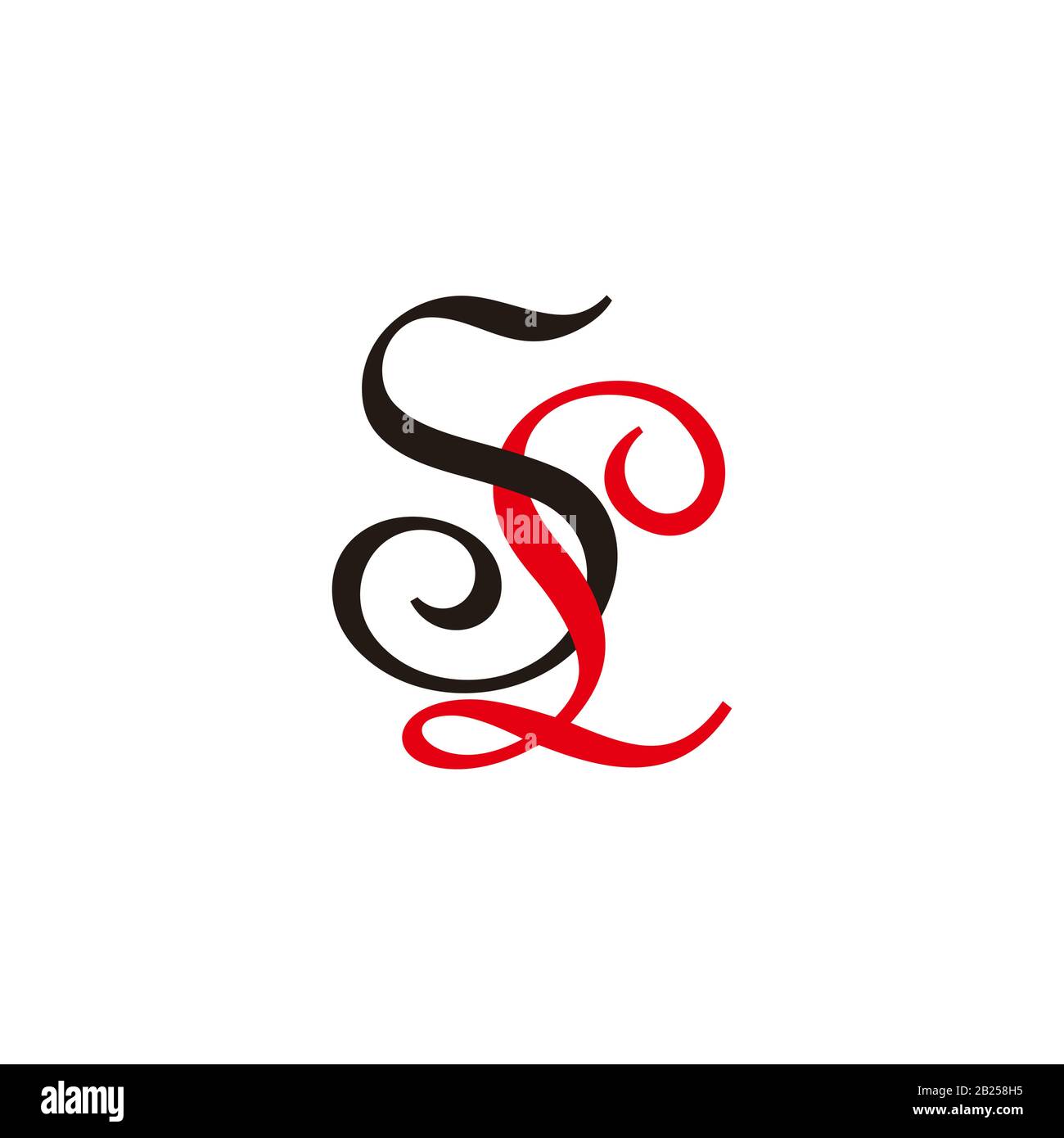 letter sl symbol curves ribbon colorful logo vector Stock Vector Image ...