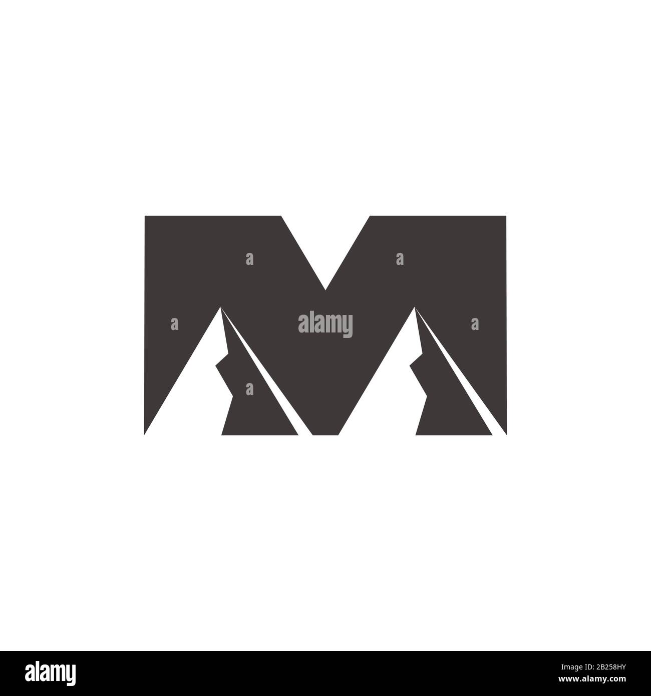 letter m mountain symbol flat geometric logo vector Stock Vector Image ...