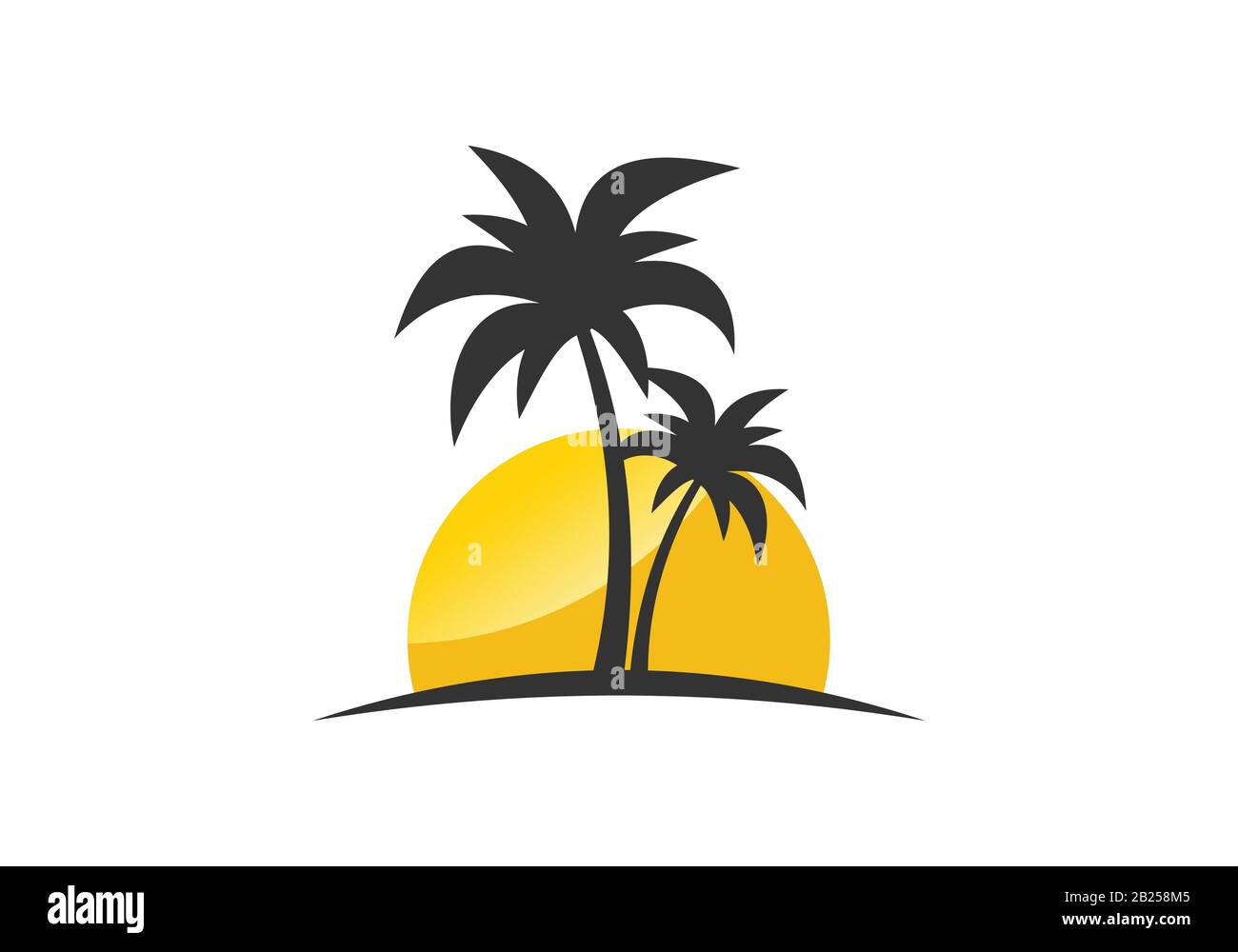 Simple modern Unique tropical beach logo. The symbol itself will look ...