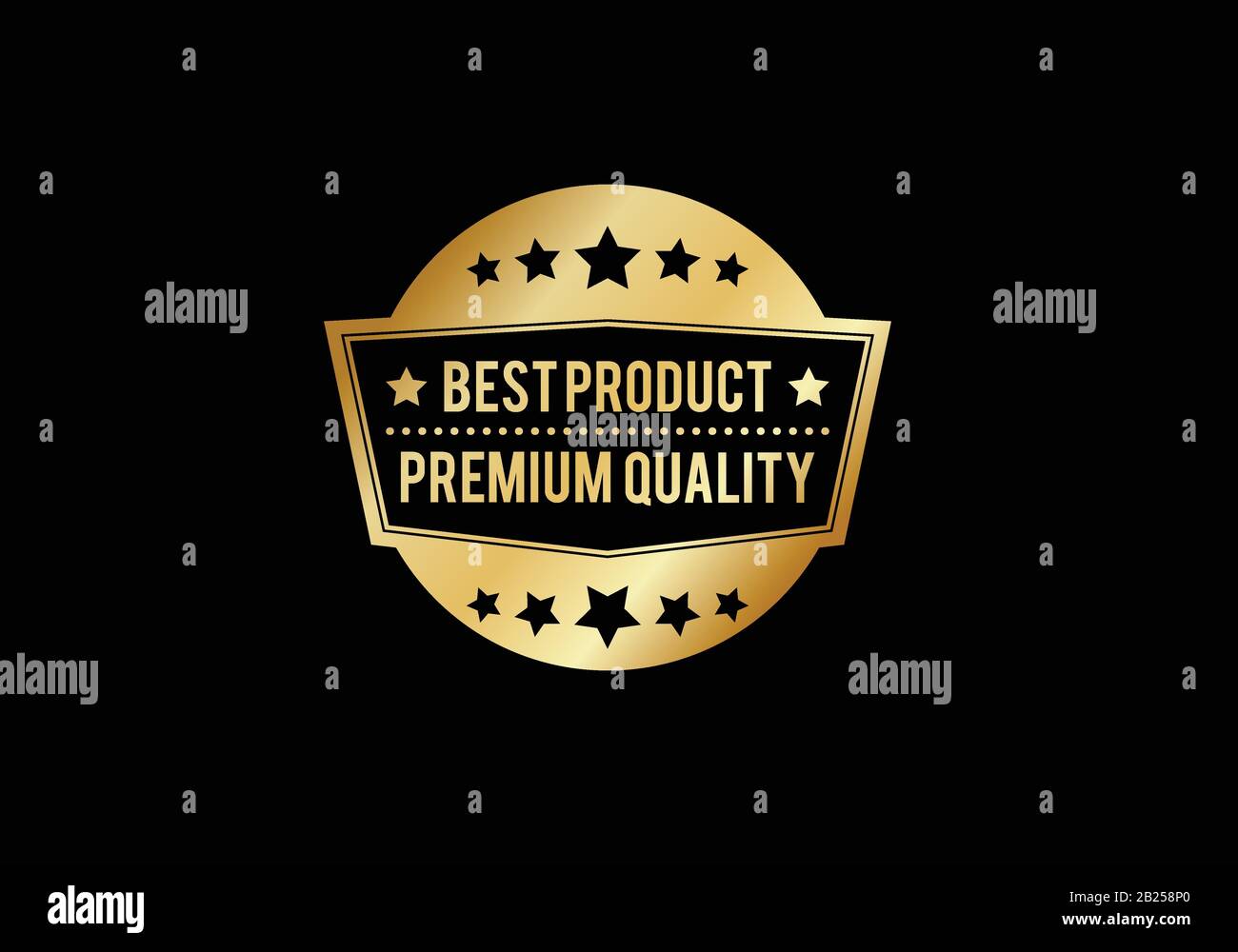 Best product badge logo design. Gold Badges on Black Background Stock ...