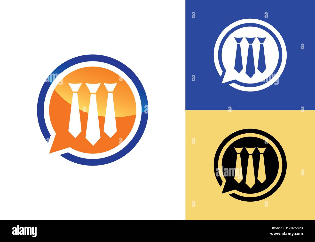 job talk social tie chat balloon logo template vector icon ...