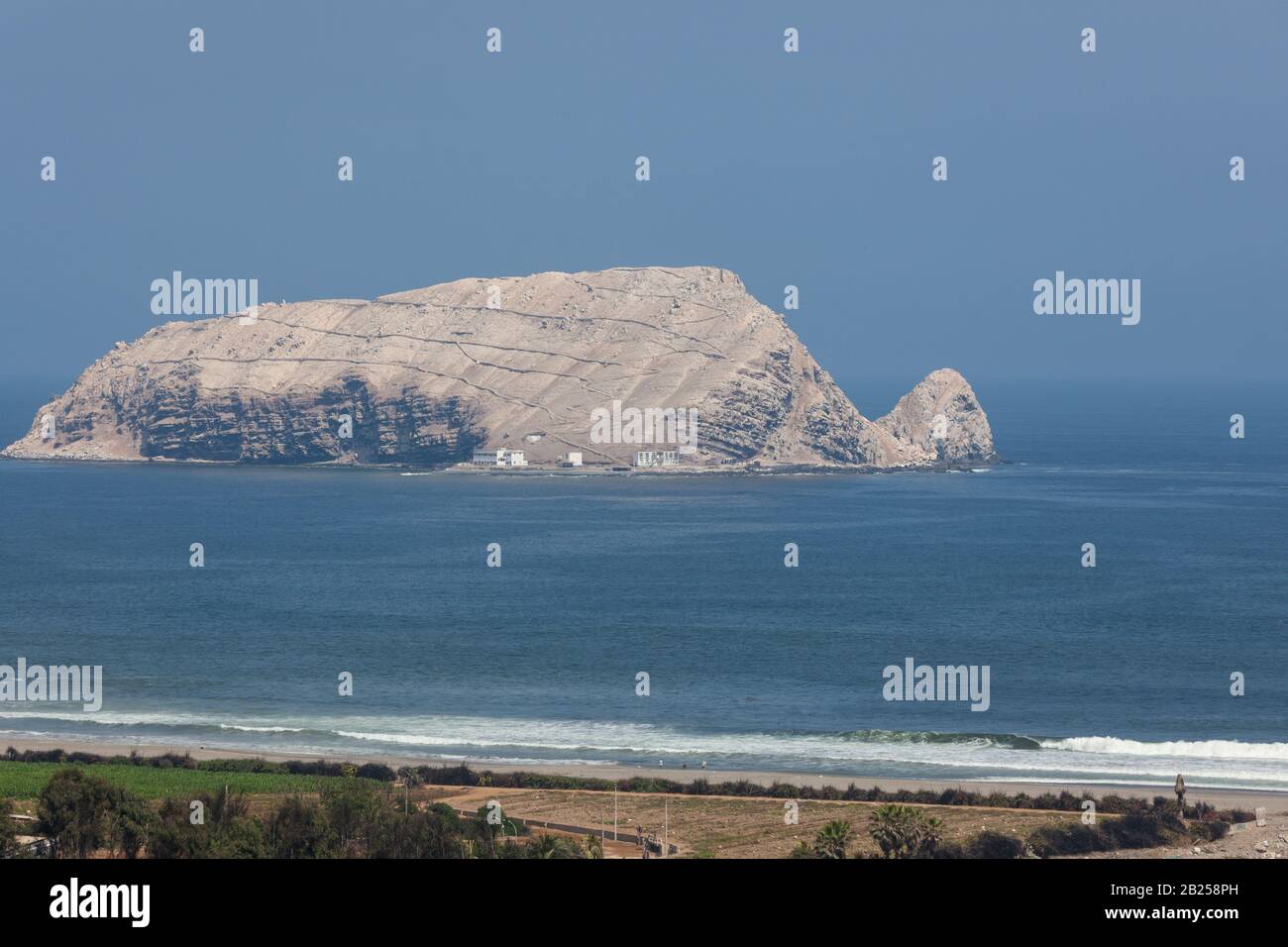 PACHACAMAC, LIMA / PERU - May 10 2016: Looking at the Pacific ocean and ...