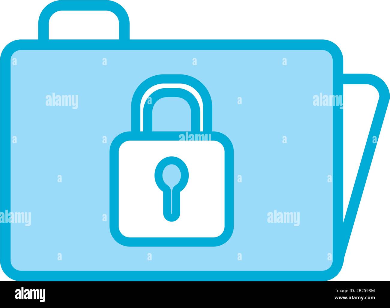 Isolated padlock inside file line and fill style icon vector design ...