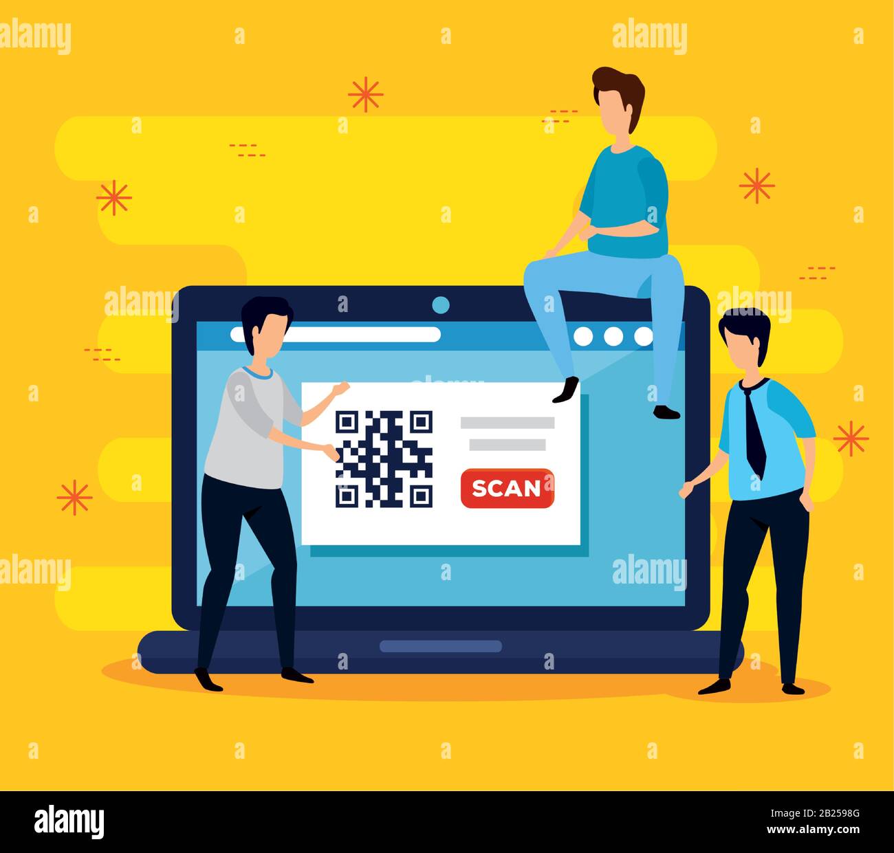 Qr code laptop icon scan hi-res stock photography and images - Alamy