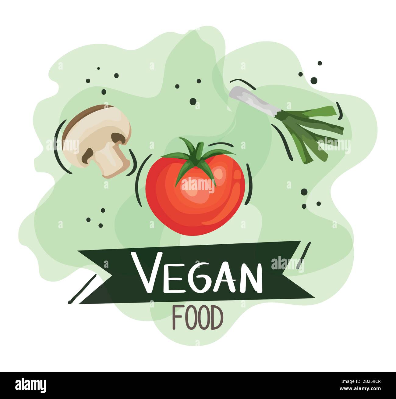 vegan food poster with tomato and vegetables Stock Vector Image & Art ...
