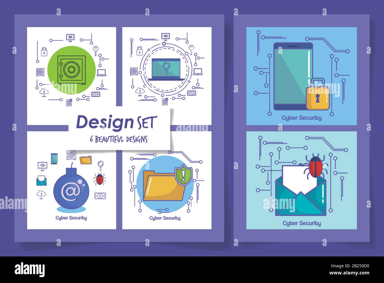 six designs of cyber security icons Stock Vector Image & Art - Alamy