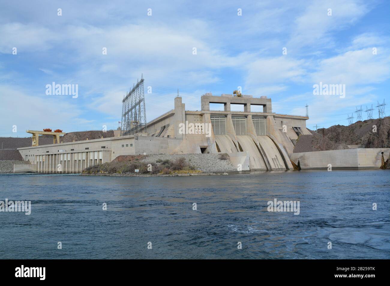 Davis Dam Hydroelectric Power Plant on the Arizona side of the Colorado ...