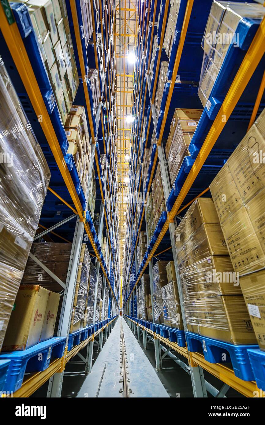 BEIJING, CHINA - JUNE 03, 2019: Modern automation of warehouse ...