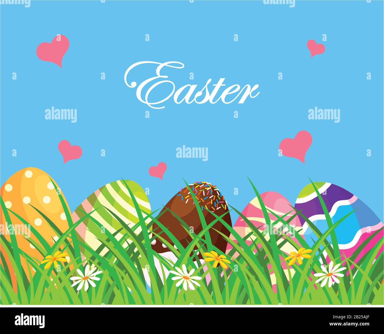 easter label with eggs, greeting card vector illustration design Stock ...