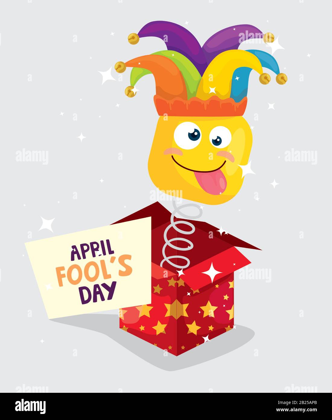 Cartoon fool day surprise box hi-res stock photography and images - Alamy