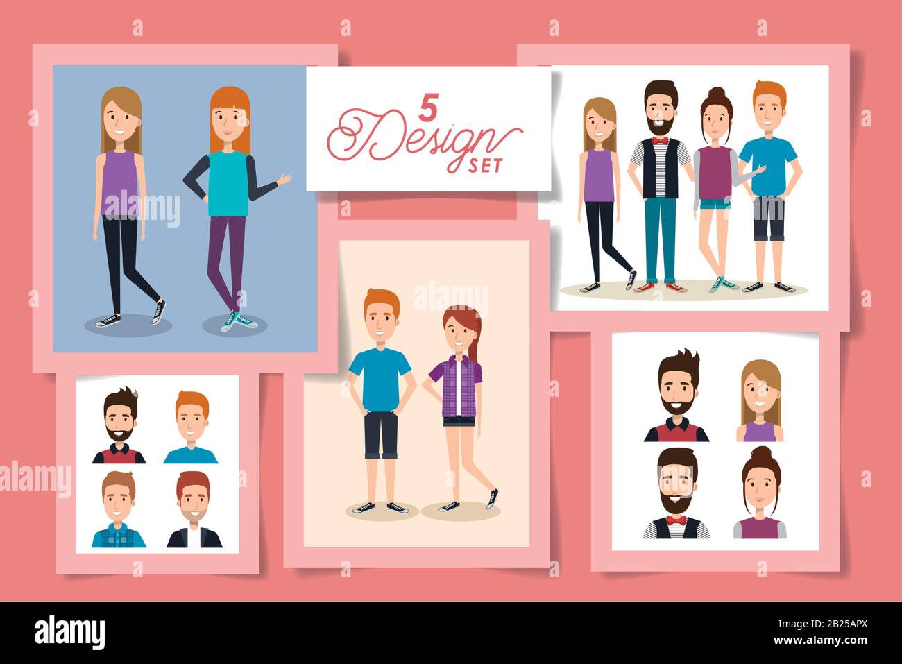 five designs of young people Stock Vector Image & Art - Alamy