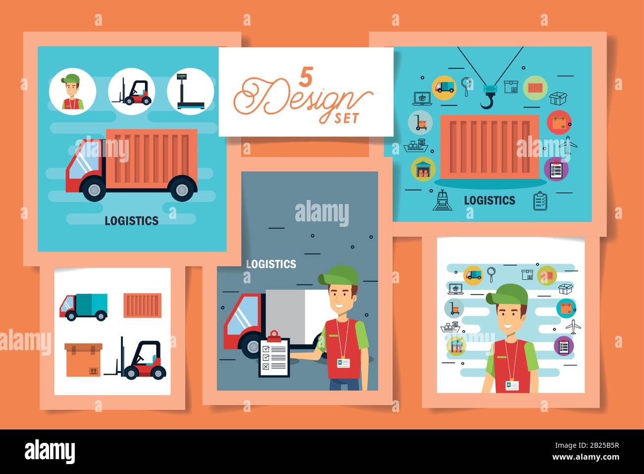 five designs of logistic service icons Stock Vector Image & Art - Alamy