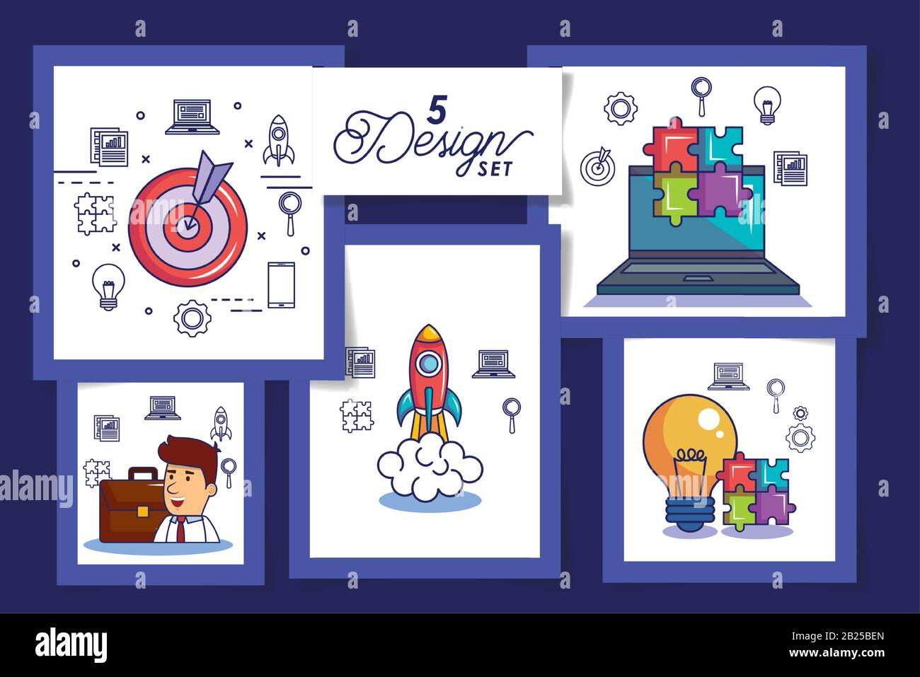 five designs of startup business icons Stock Vector Image & Art - Alamy
