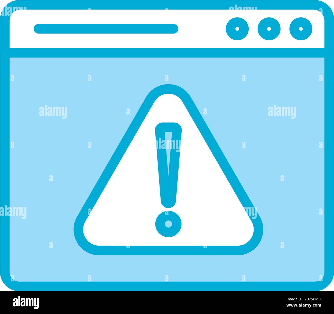 Isolated alarm triangle banner inside website line and fill style icon ...