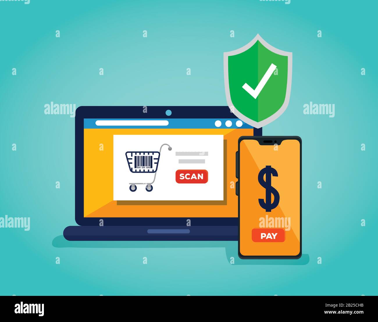 Qr code laptop icon scan hi-res stock photography and images - Alamy