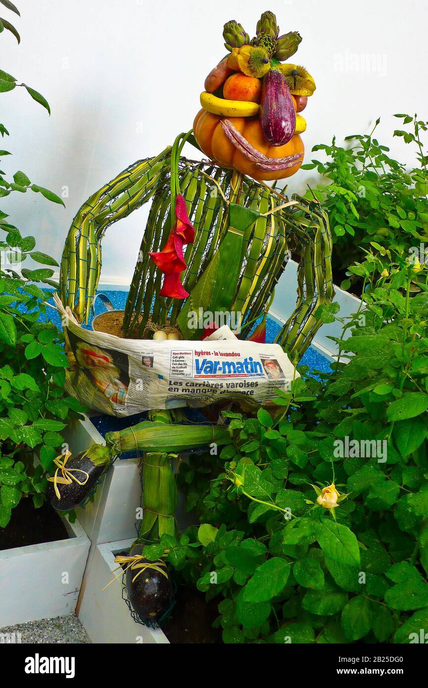 Vegetable art show with food sculptures in Paris, France Stock Photo ...