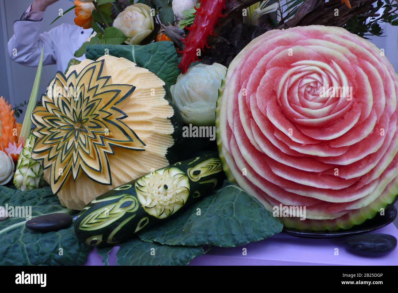Vegetable art show with food sculptures in Paris, France Stock Photo ...