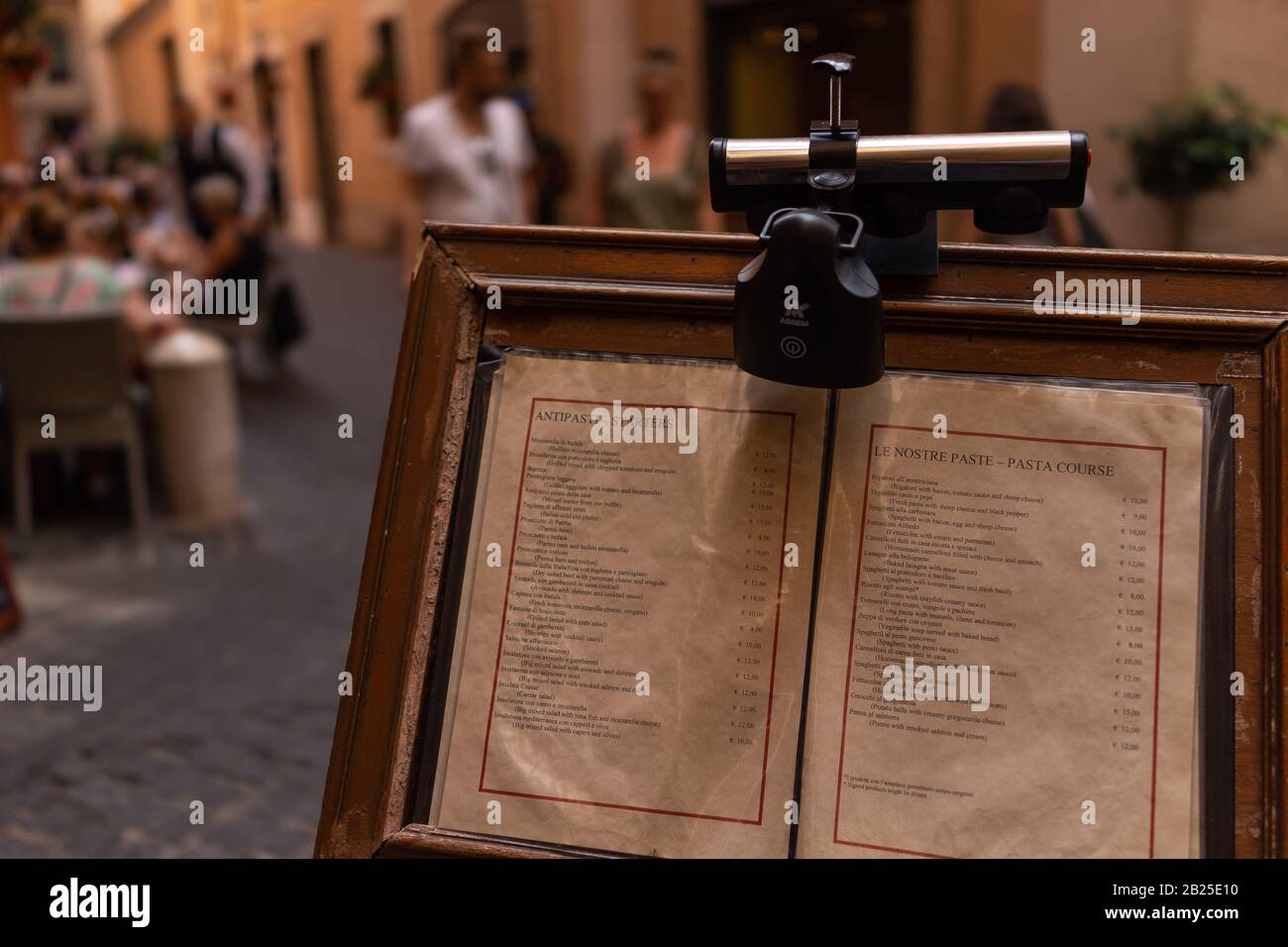 Menu at a cafe in Rome Stock Photo - Alamy