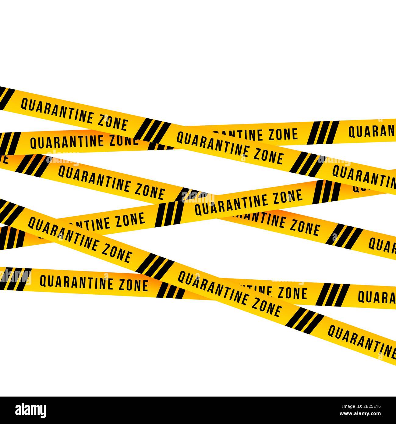 Yellow cordon Quarantine zone warning barrier sign. 3D Render Stock ...