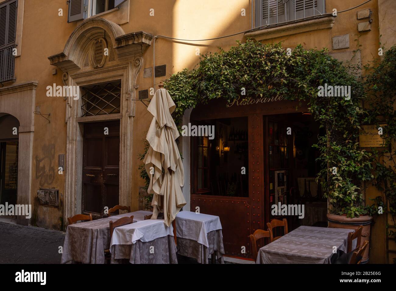 One of the many restaurants near the Spanish Steps in Rome Stock Photo ...
