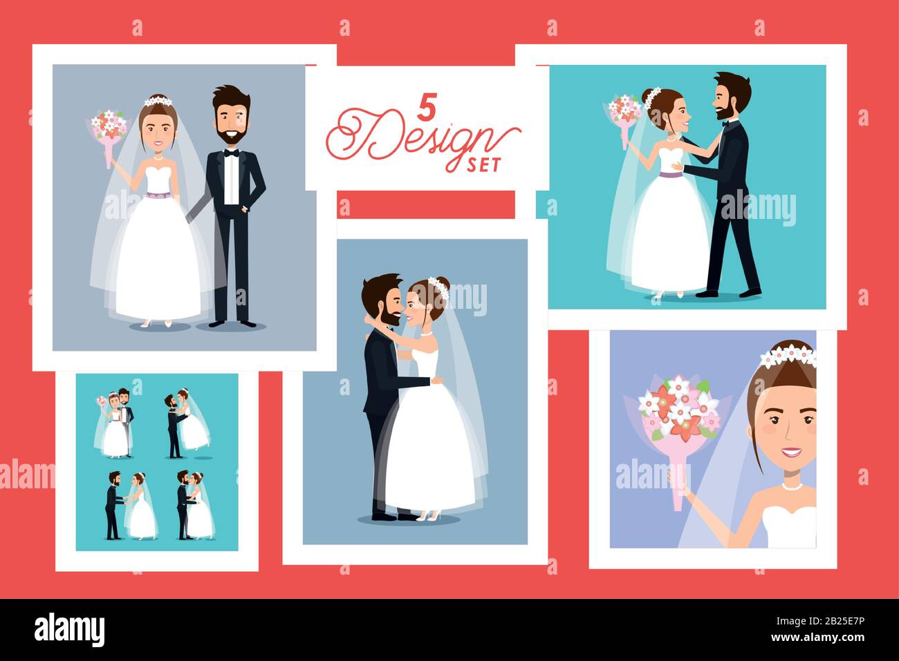 five designs of couples married Stock Vector Image & Art - Alamy