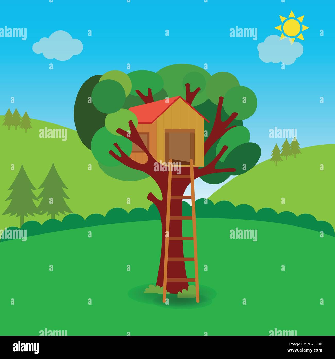 Tree house Stock Vector Images - Alamy