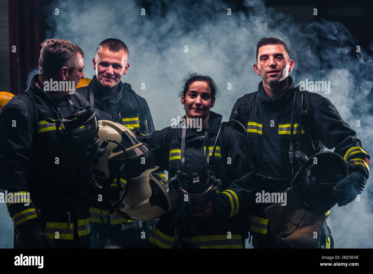 Group portrait firefighters fire engine hi-res stock photography and ...