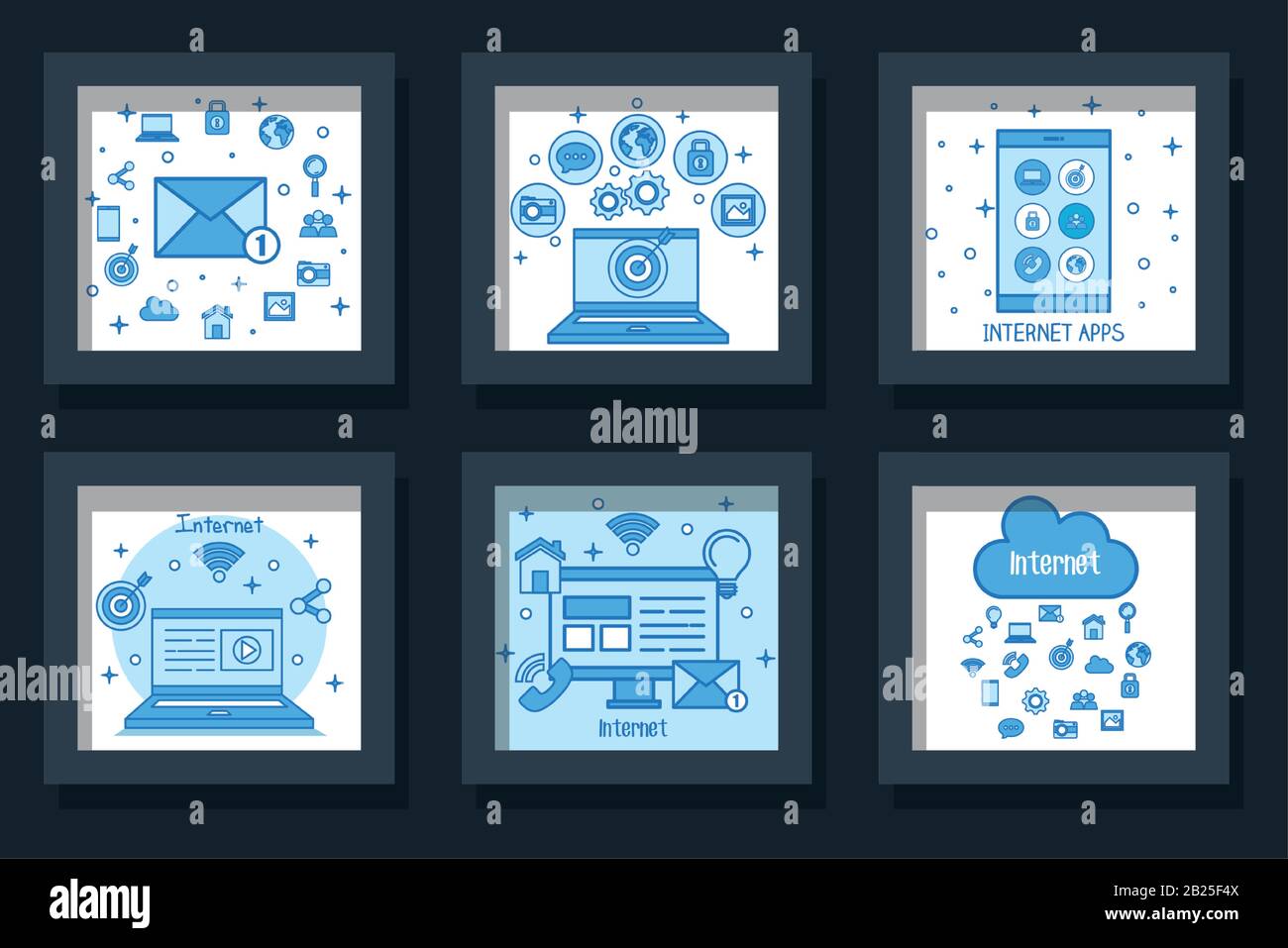 bundle designs of internet icons Stock Vector Image & Art - Alamy